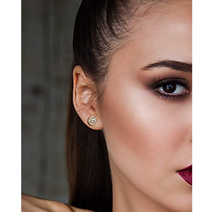 Ofeiyaa 57 Pairs Assorted Multiple Stud Hoop Earrings for Women Crystal Pearl Stud Earrings Set