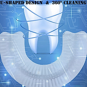 QrBxa U Shaped Kids Toothbrush, Kids Toothbrushes U Shape, 360° Manual Kid Toothbrush with Food Grade Soft Silicone Brush Head