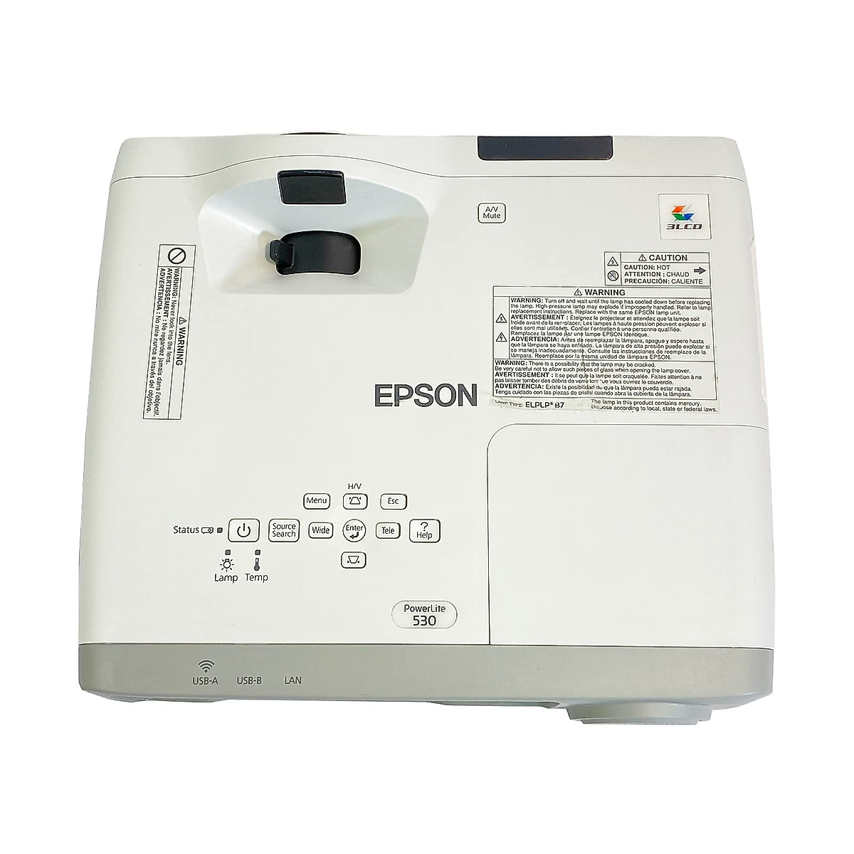 Epson PowerLite 530 XGA 3LCD Projector, White