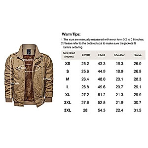 HIJEWE Men's Winter Military Jacket Cotton Thicken Multi-Pocket Bomber Field Outwear Fleece Cargo Jackets Casual Coat