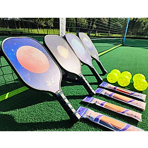 Hoverphenix Pickleball Set with Net for Driveway, Portable Regulation Size Pickleball Net System with 4 Fiberglass Paddles Set, 6 Outdoor Pickleballs, Carry Bag