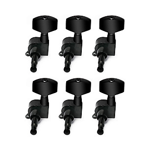 Metallor Sealed String Tuning Pegs Tuning Keys Machines Heads Tuners 6 In Line Right Handed Electric Guitar Acoustic Guitar Parts Replacement Black.