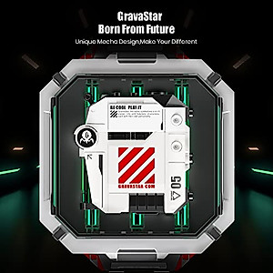 Gravastar Noise Cancelling Earbuds Sirius P5,Wireless Earbuds with Stereo Sound,4 RGB Lights,40H Playback, ENC for Clear Call,Bluetooth 5.2,IPX4,Support multipoint Connection(Defense Mecha)