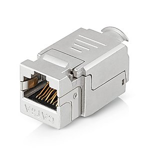 Everest Media Solutions RJ45 Shielded Keystone Jack - 12-Pack - Slim Profile, 90 Degrees, F/STP Female Connector - Tested for CAT5e, CAT6, CAT6A, CAT7 - up to 10GB Speed