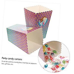 24pcs Popcorn Boxes Popcorn Box Boom Chicka Popcorn Candy Popcorn Snack Container Classic Popcorn Cups Paper Food Trays Party Favor Box Mermaid Series Popcorn Box Snack Box