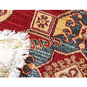 Unique Loom Sahand Collection Traditional Geometric Classic Red Area Rug (5' 0 x 8' 0)