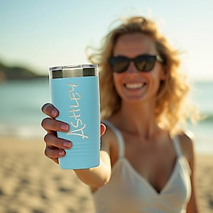 ETCHIFIED Personalized 20oz Stainless Steel Tumbler with Slider Lid - Vacuum Insulated Travel Mug, Add a Name - Keeps Hot or Cold for Hours