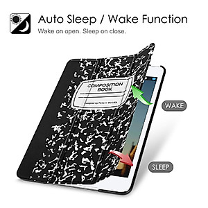 Fintie SlimShell Case for iPad Mini 5 2019 - Lightweight Smart Stand Protective Cover with Auto Sleep/Wake for iPad Mini 5th Generation 7.9" Model, Composition Book Black