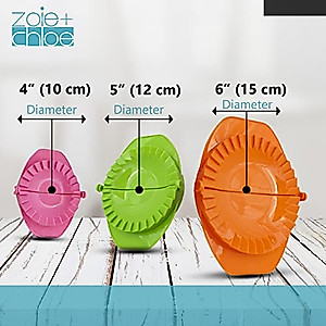 Zoie + Chloe Set of 3 Dough Press - Plastic Pastry Shaper & Empanada Maker Press With Crimped Crust Edges - Kitchen Tools For Making Dumplings, Hand Pie, Ravioli, Pierogi, Turnover - 4”, 5”, 6”
