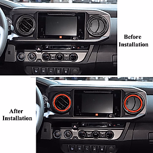 4pcs A/C Air Conditioning Vent Outer Rings Trim Decoration Cover Compatible with Toyota Tacoma 2016 2017 2018 2019 2020 2021 2022