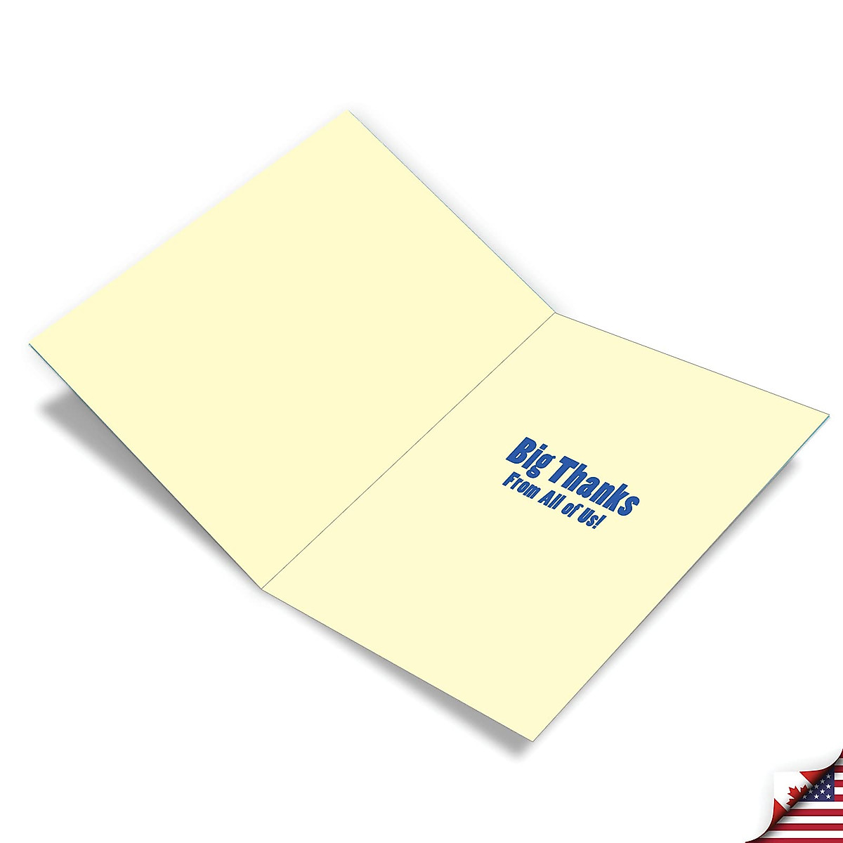 NobleWorks - 1 Jumbo Funny Thank You Greeting Card From Us with Envelope (8.5 x 11 Inch) Big, Oversize Student Gratitude, Notes for School Mentor, Teacher - Big Difference Principal J8199TYG-US