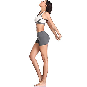 CADMUS Women's High Waist Athletic Sport Workout Shorts with Pocket,3 Pack,05,Black,Grey,Navy Blue,Small