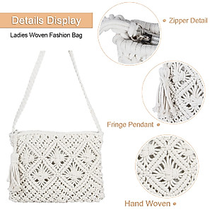 LUI SUI Women’s Handwoven Crossbody Purse Summer Beach Clutch Purses Woven Handmade Shoulder Handbag