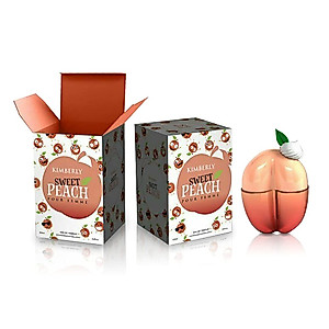 Kimberly Sweet Peach-Eau de Parfum Spray Perfume, Fragrance For Women - Daywear, Casual Daily Cologne Set with Deluxe Suede Pouch- 3.4 Oz Bottle- Ideal EDP Beauty Gift for Birthday, Anniversary