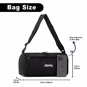 Elvesoar Stylish & Compact Gym Bag,Lightweight Travel Duffel Bag for Sports, Gyms & Weekends - Men, Women & Toddlers… (Black)