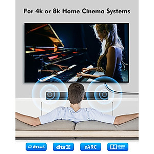 Silkland HDMI ARC Cable for Soundbar 6.6FT, High Speed 48Gbps HDMI 2.0 Cable, [4K, HDR, HDCP 2.2, Ethernet], Compatible for Samsung, Vizio, Sono, Bose, LG Sound bar, UHD TV