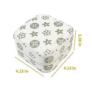 SANQIANWAN Luxury Leather Travel Jewelry Box for Women Mini Organizer Small Jewelry Portable Travel Case for Rings Earrings Necklace Multifunctional Storage Wedding Bridesmaids Wife Daughter Gift