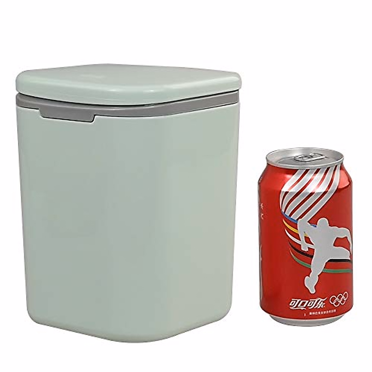 HOMMP Tiny Countertop Trash Can, 0.5 Gallon with Push-Button (Green)