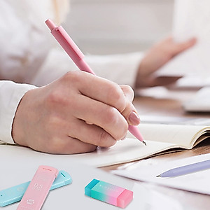 Four Candies Cute Mechanical Pencil Set, 6PCS Pastel Mechanical Pencils 0.5mm & 0.7mm with 360PCS HB Pencil Leads, 3PCS Erasers and 9PCS Eraser Refills, Aesthetic Mechanical Pencils for Girls Writing