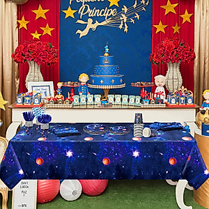 176 Pcs Space Party Decorations Supplies Galaxy Party Tableware Set, Space Themed Party Supplies Plates Napkins Cups Knives Straws Forks Spoons Sets Tablecloth for Boy Girl