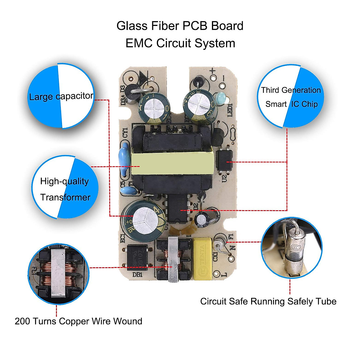 COOLM DC 12V 2A Power Adapter 100-240V AC to DC 12V 2000mA AC Adapter 24W Transformer Charger for LED Strip Lights, Audio/Video (2 Pack)
