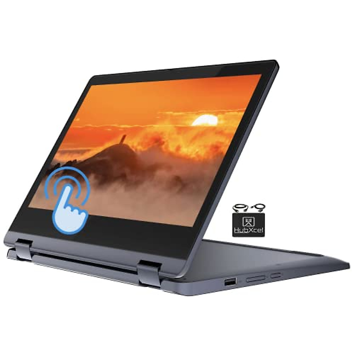 2022 Flagship Lenovo Spin X360 2-in-1 Convertible Light Chromebook Laptop, 11.6" HD Touch Screen,Hexa-Core MediaTek MT8183 Processor, 4GB RAM, 64GB eMMC,Wi-Fi 5, 10+ Hours, Chrome OS +HubxcelAccessory