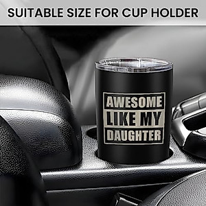 SANDJEST Gift from Daughter to Dad - 20oz Tumbler with Lid for Father - Insulated Stainless Steel Mug - Funny Coffee Mug for Outdoor Travel Sport Office, Gifts for Birthday Father’s Day