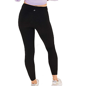 Spalding Women's Misses Activewear High Waisted Cotton/Spandex Ankle Legging, Black, XL