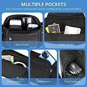 ProCase Fanny Pack Waist Packs for Men Women, Waist Bag Hip Pack for Travel Hiking Running Outdoor Sports -Black, M