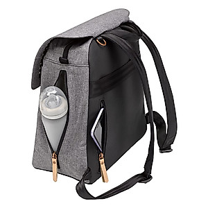 Petunia Pickle Bottom Meta Backpack, Graphite/Black, Stylish and Spacious Diaper Bag for Parents