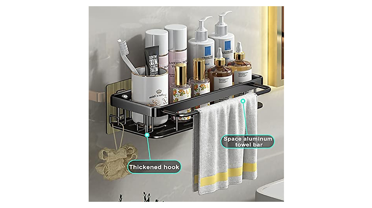 M MINCYCLE Shower Caddy Wall Mount Organizer – Rustproof & No Drilling