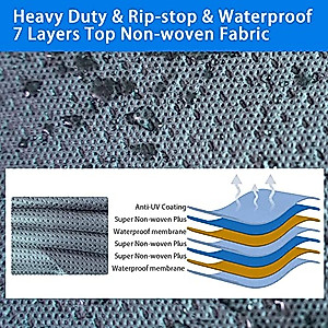 Tuszom 7 Layers Top RV Class C Cover 2022 Upgraded Rip-Stop Windproof Camper Cover for 29' - 31' RV with Extra 3 Straps, 4 Tire Covers