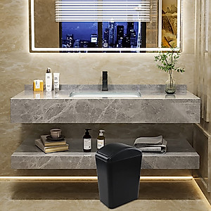 Begale 4.5 Gallon Plastic Swing Top Trash Can, 1-Pack Swing Kitchen Garbage Bin, Black