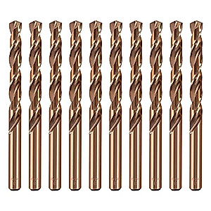 HSS Cobalt Drill Bit Set 3/32 Inch 10Pcs M35 Co Twist Jobber Length Steel Metal Drill Bits