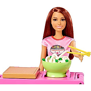 ​Barbie Noodle Bar Playset with Brunette Doll, Workstation and Accessories