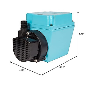 Little Giant 3E-12N, 115-Volt, 1/15 HP 500 GPH Oil-filled Direct Drive In-Line or Submersible Pump with 6-ft. Cord, Blue, 503103