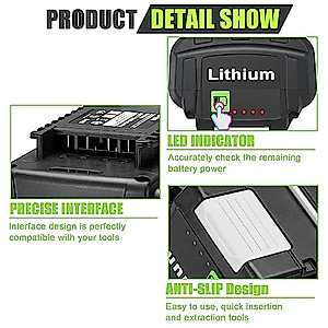 JYJZPB 6.0Ah 40V Battery for Ryobi 40V Battery Replacement OP4040 OP4026 OP4030 OP4050 OP4060A Compatible for Ryobi 40 Volt Cordless Tool Lithium ion Battery Packs