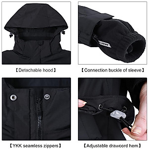 CAMEL CROWN Women's Waterproof Ski Jacket 3 in 1 Winter Coat Windbreaker Snowboard Jackets for Rain Snow Outdoor Hiking Black S