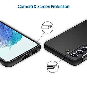 JETech Slim Fit Case Compatible with Samsung Galaxy S21 FE 5G 6.4-Inch, Thin Phone Cover with Shock-Absorption and Carbon Fiber Design (Black)
