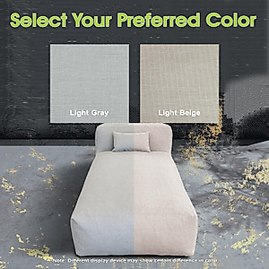 OPEAK Patio Furniture Set Bean Bag Chaise Lounge Chair Patio Daybed Furniture Outdoor Sofa Couch Pool Lounge Chairs High Density Foam Filling Modern Comfy Patio Couch (Light Beige)