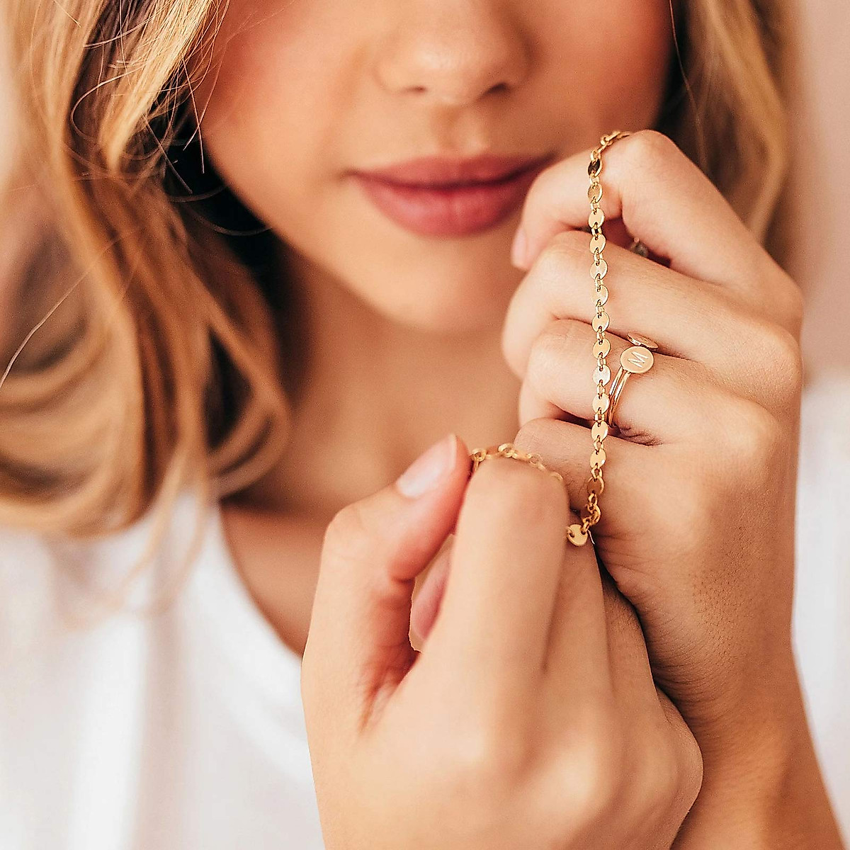 LOYATA Gold Coin Choker Dainty 14K Gold Plated Sequin Chain Choker Necklace Tiny Coin Disc Tattoo Necklace Jewelry Gift for Women