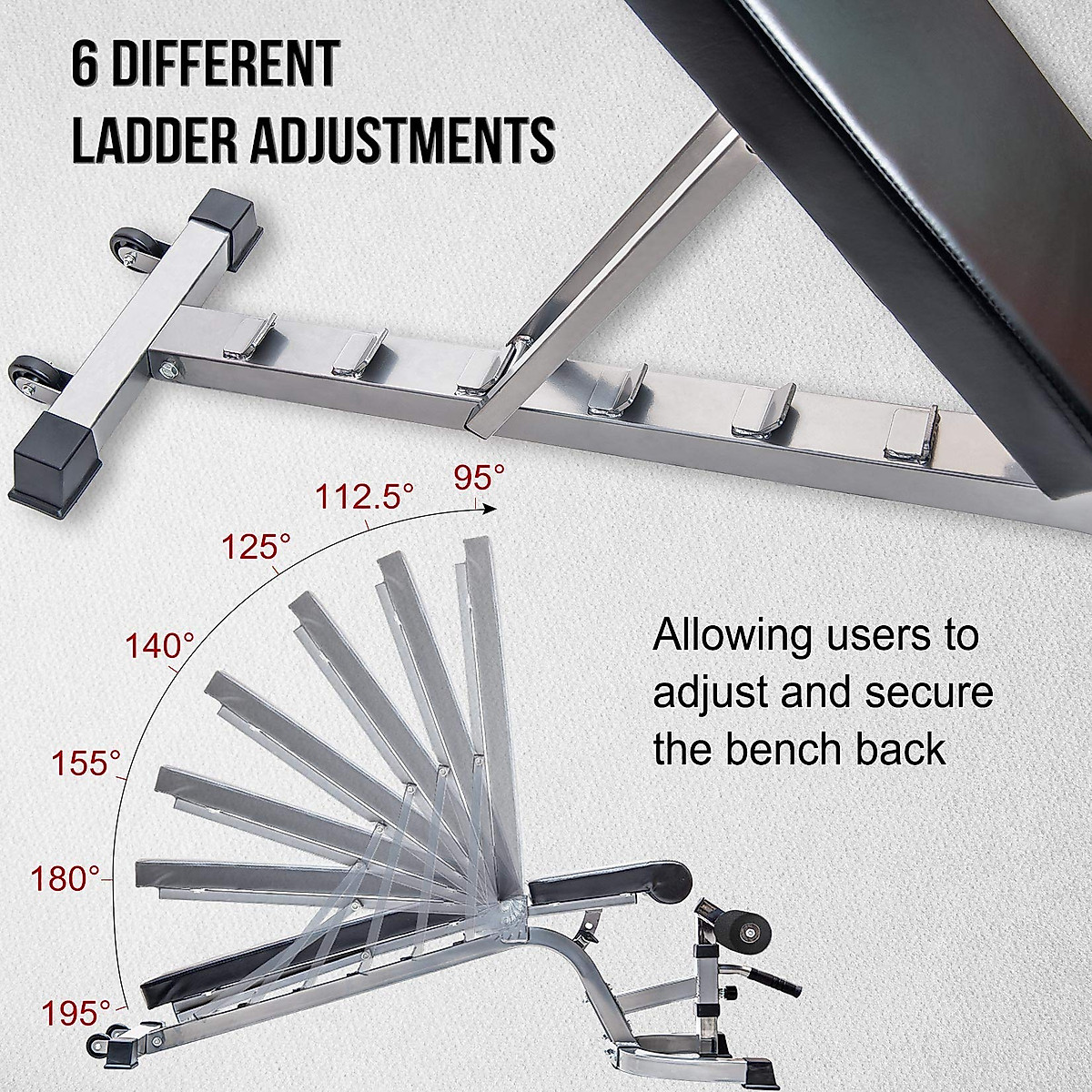 Adjustable Weight Bench 1000 LBS Capacity, Incline Decline Exercise Utility Workout Bench 7+4 Positions Adjustable for Multi-Purpose Home Gym Workout