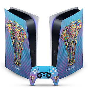Head Case Designs Officially Licensed P.D. Moreno Elephant Animals II Vinyl Faceplate Sticker Gaming Skin Decal Compatible With Sony PlayStation 5 PS5 Digital Edition Console and DualSense Controller