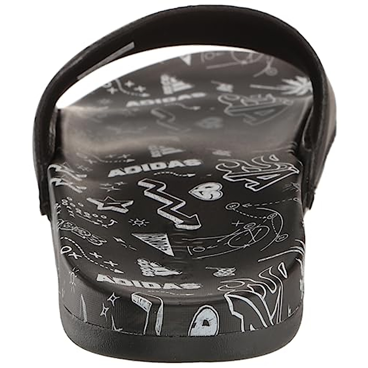 adidas Unisex Adilette Comfort Slide Sandal, Core Black/Core Black/White, 6 US Men