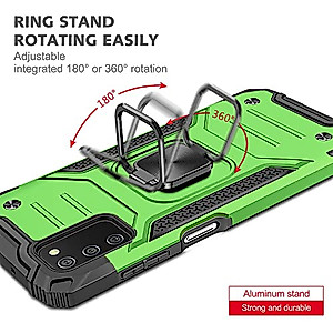 HNHYGETE Samsung Galaxy A03s Case, Samsung A03s Case, with HD Screen Protector, 360°Military Grade Rotatable Kickstand (Heavy Duty) Shockproof Protective Cases for Samsung Galaxy A03s (Green)