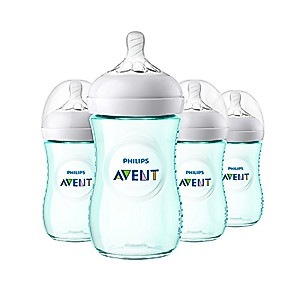 Philips Avent Natural Baby Bottle, Teal, 9oz, 4pk, SCF013/44