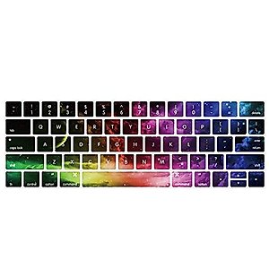 Funut MacBook Pro Keyboard Cover with Touch Bar 13 inch Silicone Keyboard Skin and 15 inch Premium Ultra Thin TPU 2019-2016 (Apple Model A2159 A1989 A1990 A1706 A1707) Skin Protector - Nebula