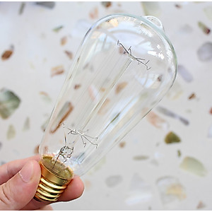 Rolay 6 Pack, 25 Watt Vintage Edison Light Bulb with Squirrel Cage Filament, 110~130 Volts, E26 Base