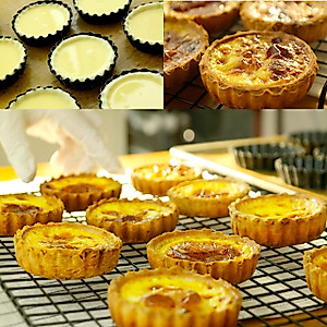 StyleMbro Air Fryer Muffin Pan Single Mini Individual 3.1" Nonstick Teflon Coated for Baking Muffin Donut Tart Cupcake Accessory Aluminum Carbon Steel (Tart, 3)