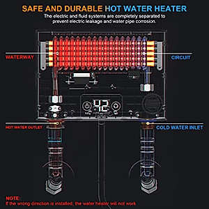 Tankless Water Heater Electric, Mini Instant Hot Water Heater with Remote Control, Constant Thermostatic Heating System with Digital Display for Kitchen Washing Sink 3000W 110V (White)